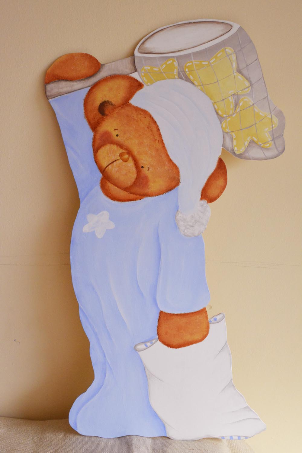 SILUETA DE MADERA OSITO CAZANDO ESTRELLAS | Decoración Infantil ...